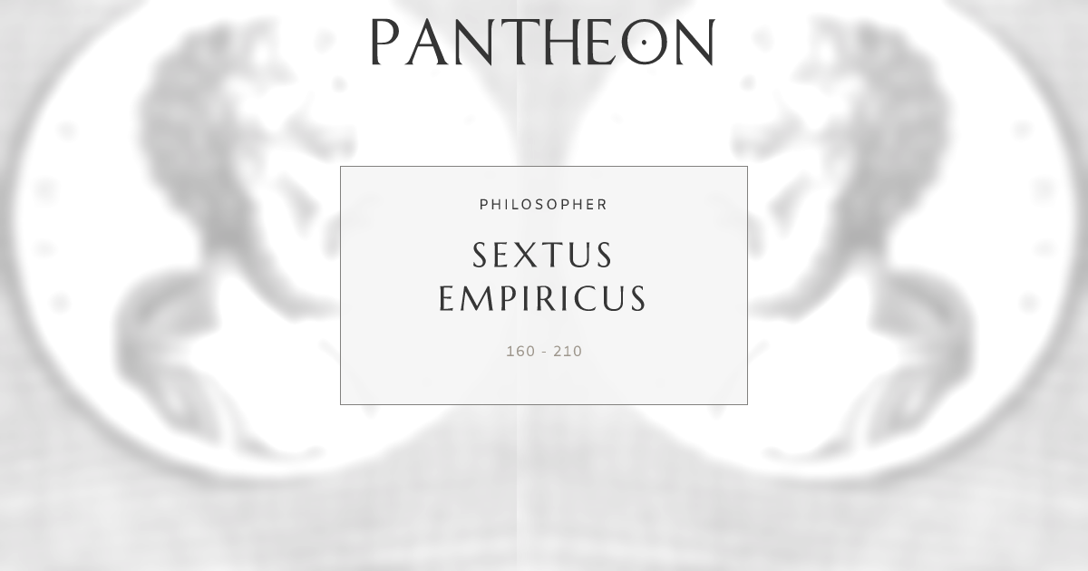 Sextus Empiricus Biography | Pantheon