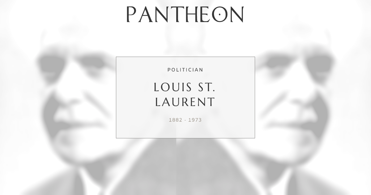 Louis St. Laurent Biography | Pantheon