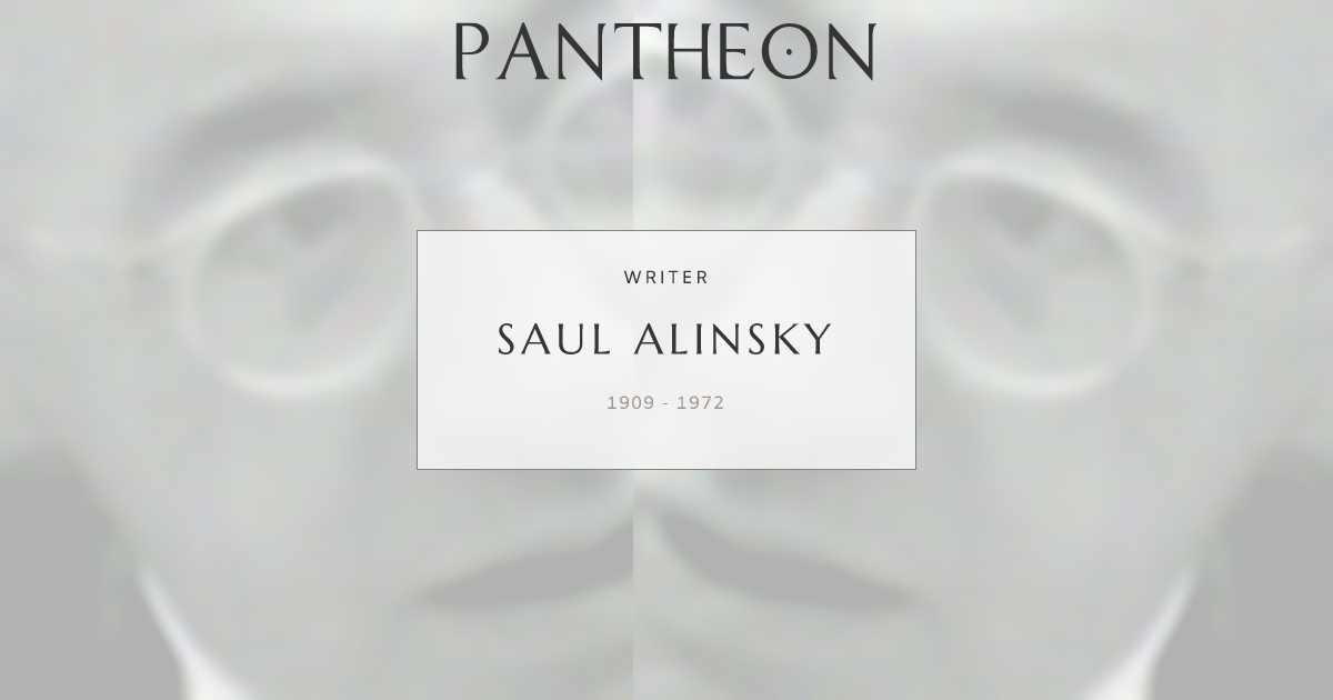 Saul Alinsky Biography | Pantheon