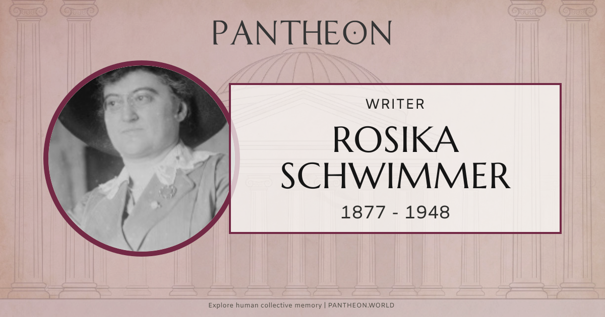 Rosika Schwimmer Biography | Pantheon