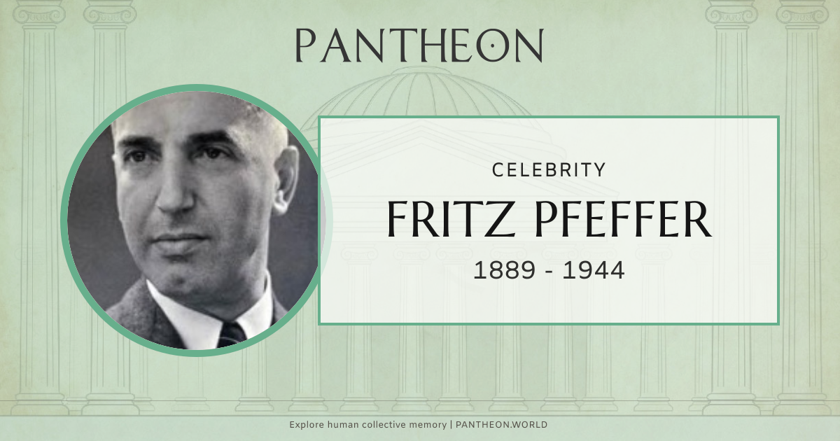 Fritz Pfeffer Biography | Pantheon