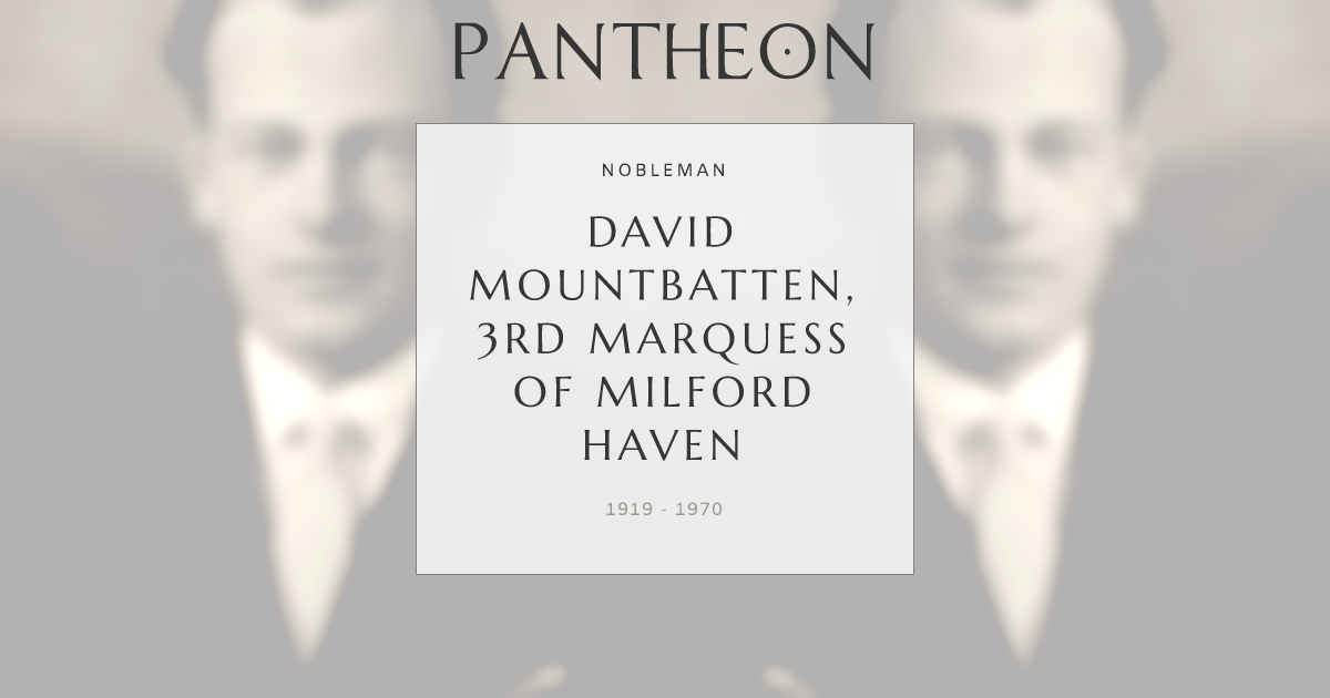 David Mountbatten, 3rd Marquess of Milford Haven Biography | Pantheon