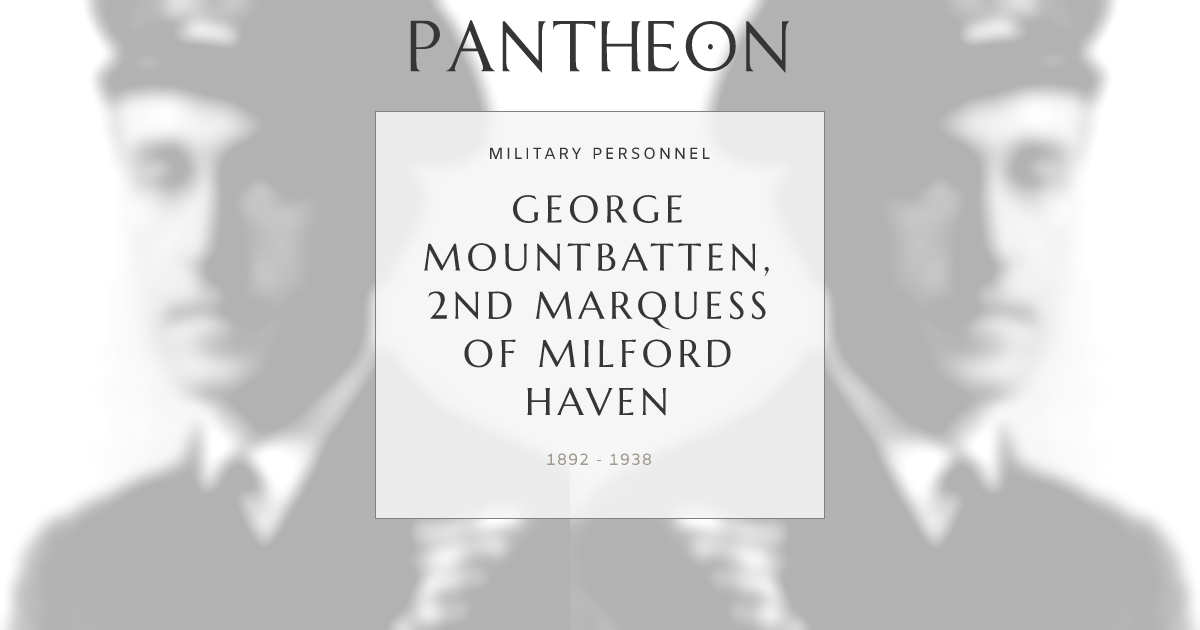 George Mountbatten, 2nd Marquess of Milford Haven Biography | Pantheon