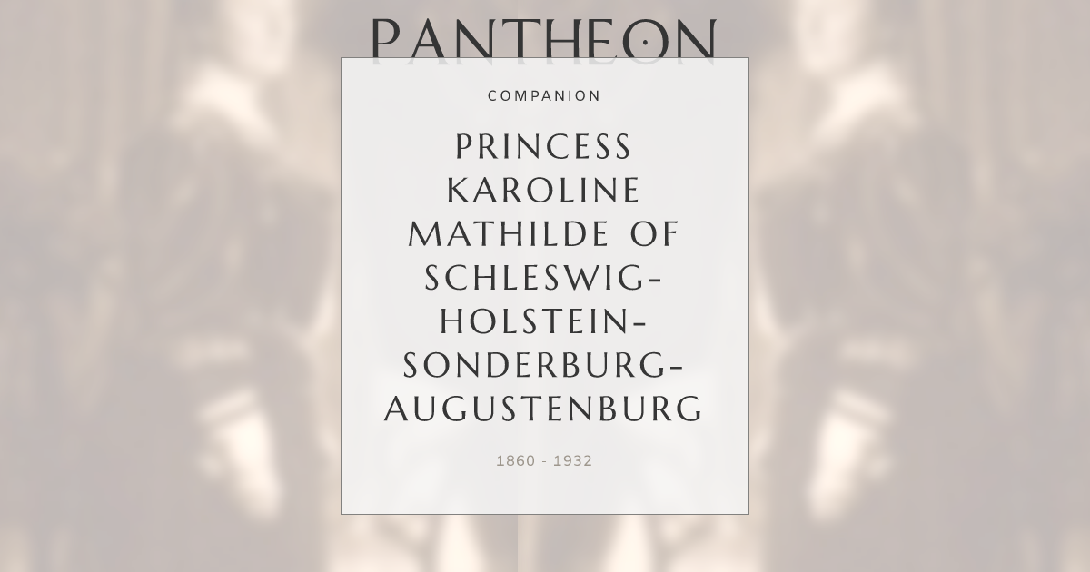 Princess Karoline Mathilde of Schleswig-Holstein-Sonderburg ...