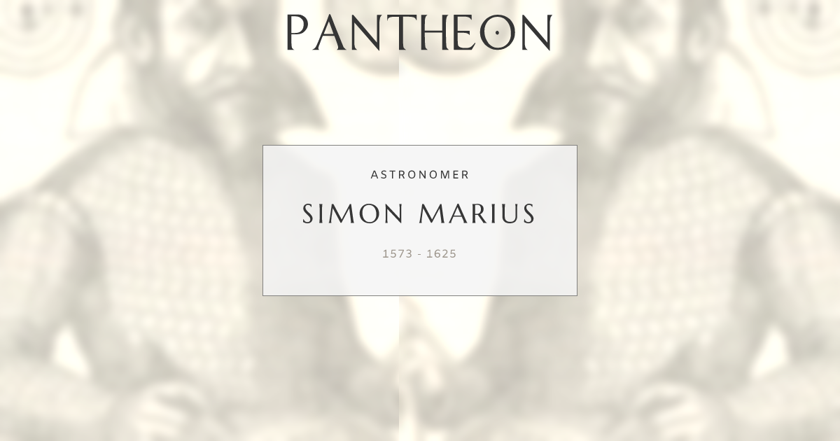 Simon Marius Biography | Pantheon