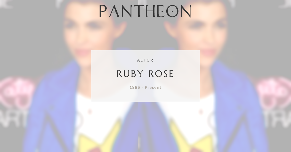 Ruby Rose Biography | Pantheon