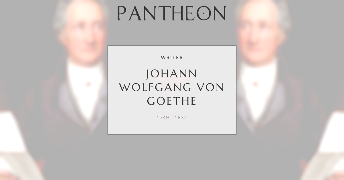 Johann Wolfgang von Goethe Biography | Pantheon