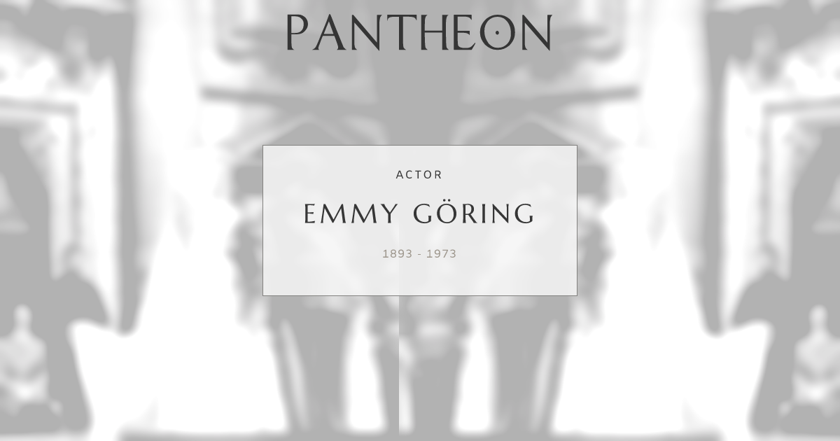Emmy Göring Biography | Pantheon