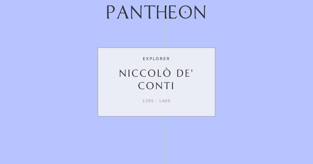 Niccolò de' Conti Biography | Pantheon
