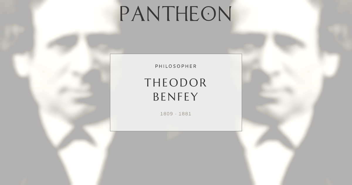 Theodor Benfey Biography | Pantheon