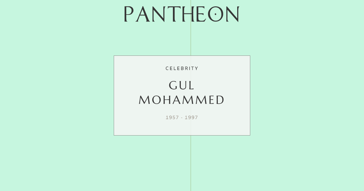 Gul Mohammed Biography | Pantheon
