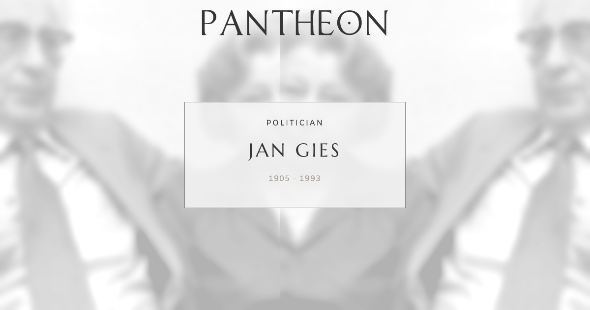 Jan Gies Biography | Pantheon