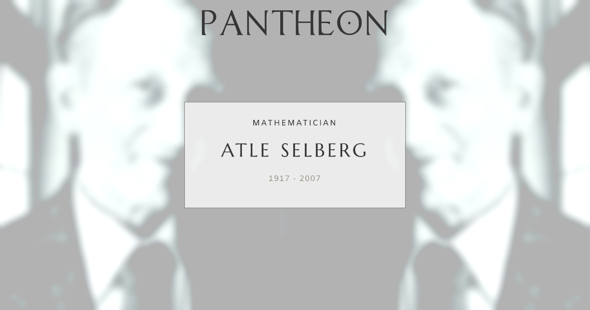 Atle Selberg Biography | Pantheon
