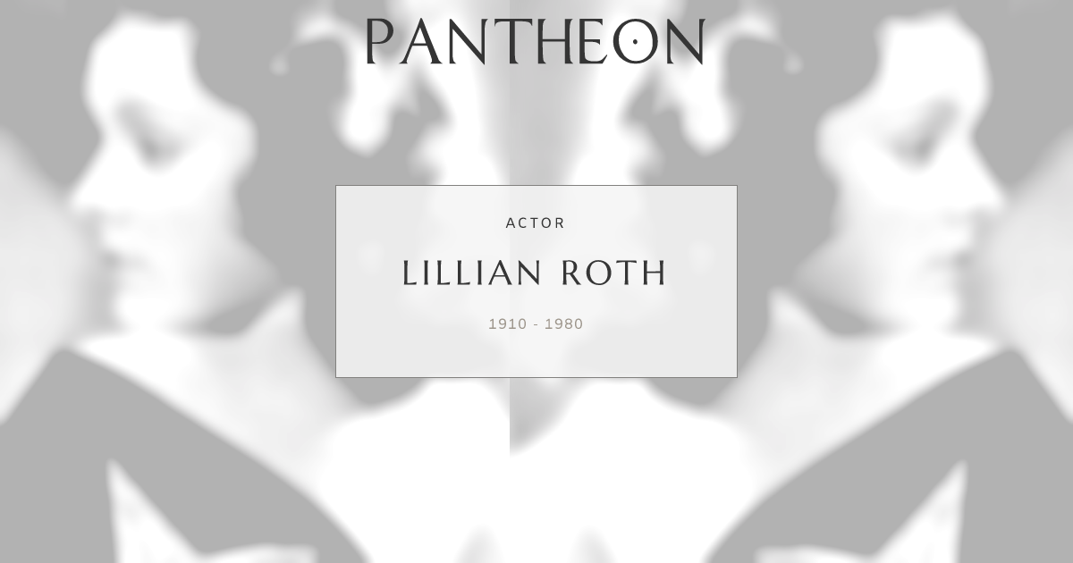 Lillian Roth Biography | Pantheon