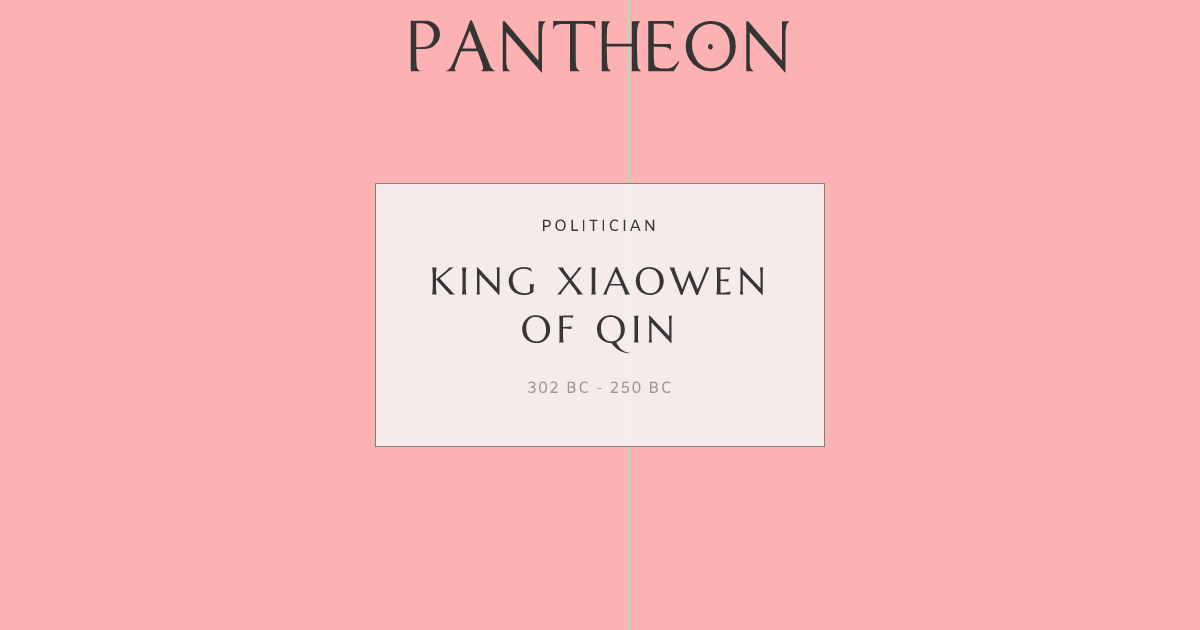 King Xiaowen of Qin Biography | Pantheon