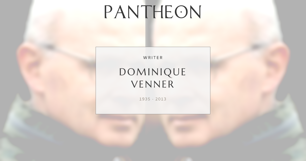 Dominique Venner Biography | Pantheon