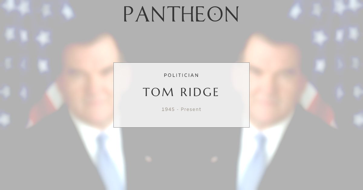 Tom Ridge Biography | Pantheon