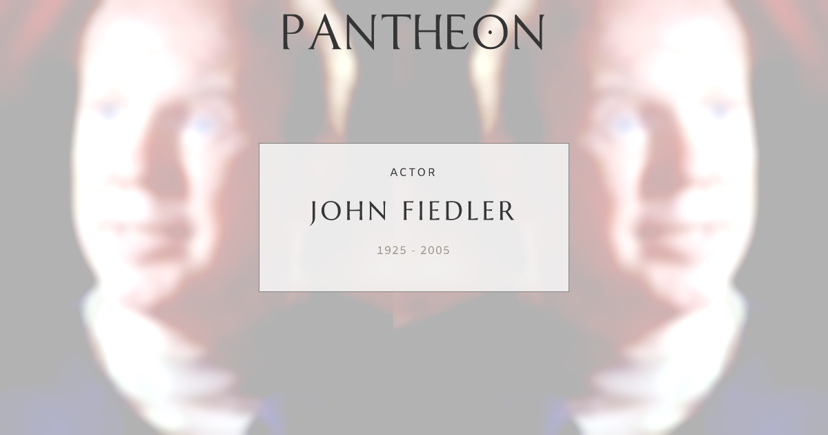 John Fiedler Biography | Pantheon