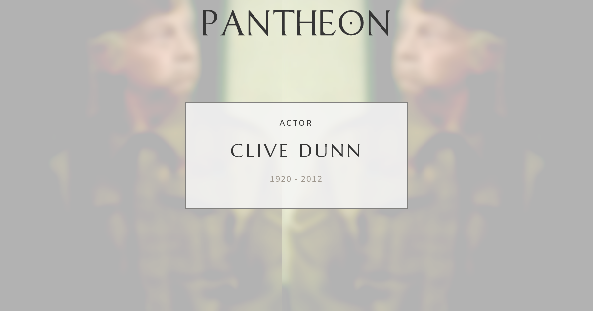 Clive Dunn Biography | Pantheon