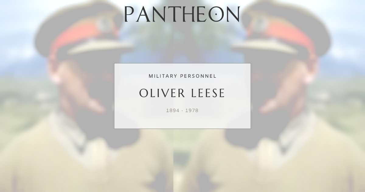Oliver Leese Biography | Pantheon