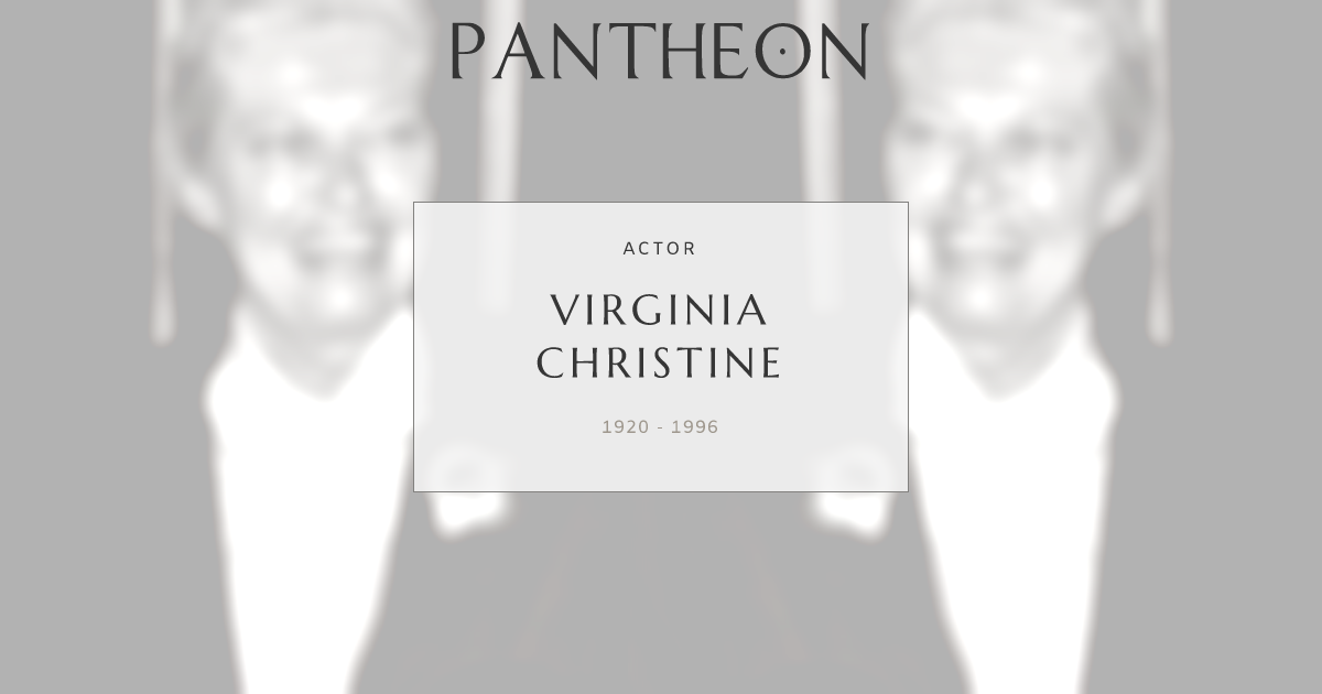 Virginia Christine Biography | Pantheon