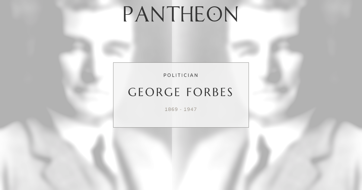 George Forbes Biography | Pantheon