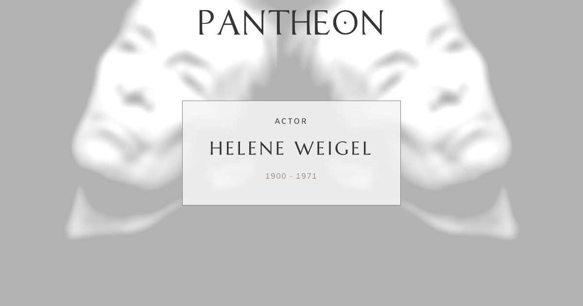 Helene Weigel Biography | Pantheon