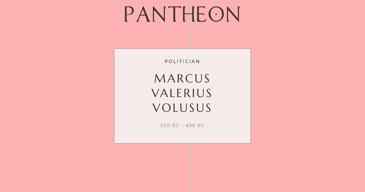 Marcus Valerius Volusus Biography | Pantheon