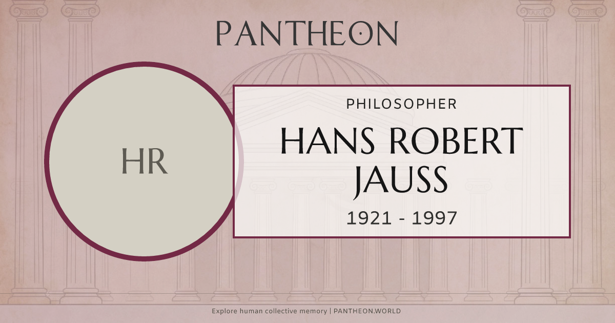 Hans Robert Jauss Biography | Pantheon