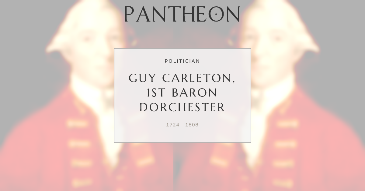 Guy Carleton, 1st Baron Dorchester Biography | Pantheon