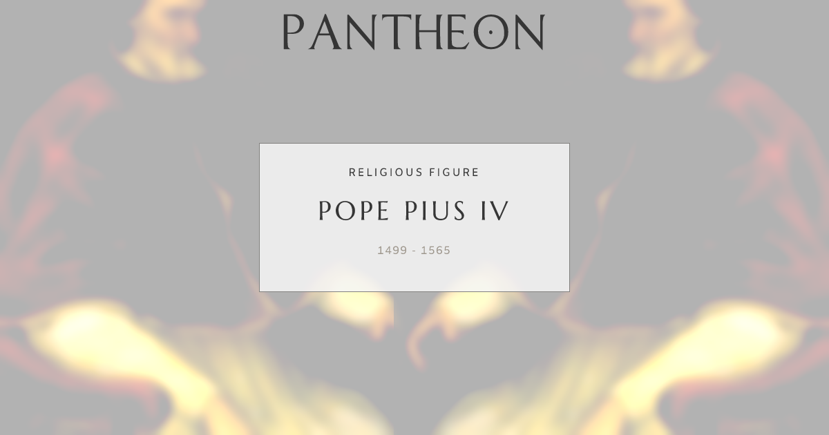 Pope Pius IV Biography | Pantheon