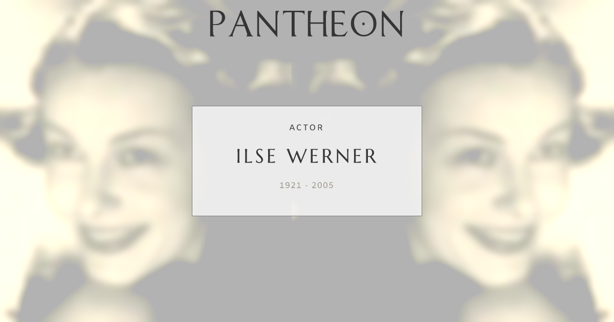 Ilse Werner Biography | Pantheon