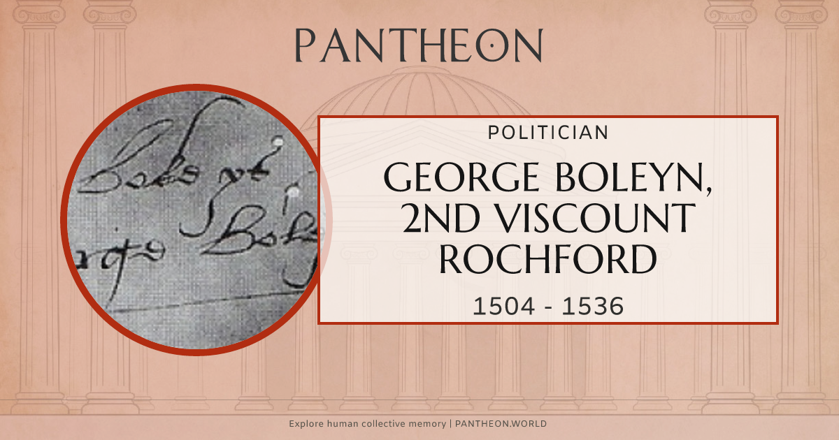 George Boleyn, 2nd Viscount Rochford Biography | Pantheon
