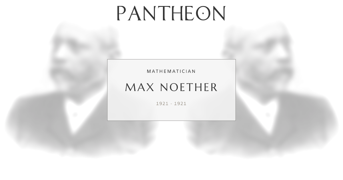 Max Noether Biography | Pantheon