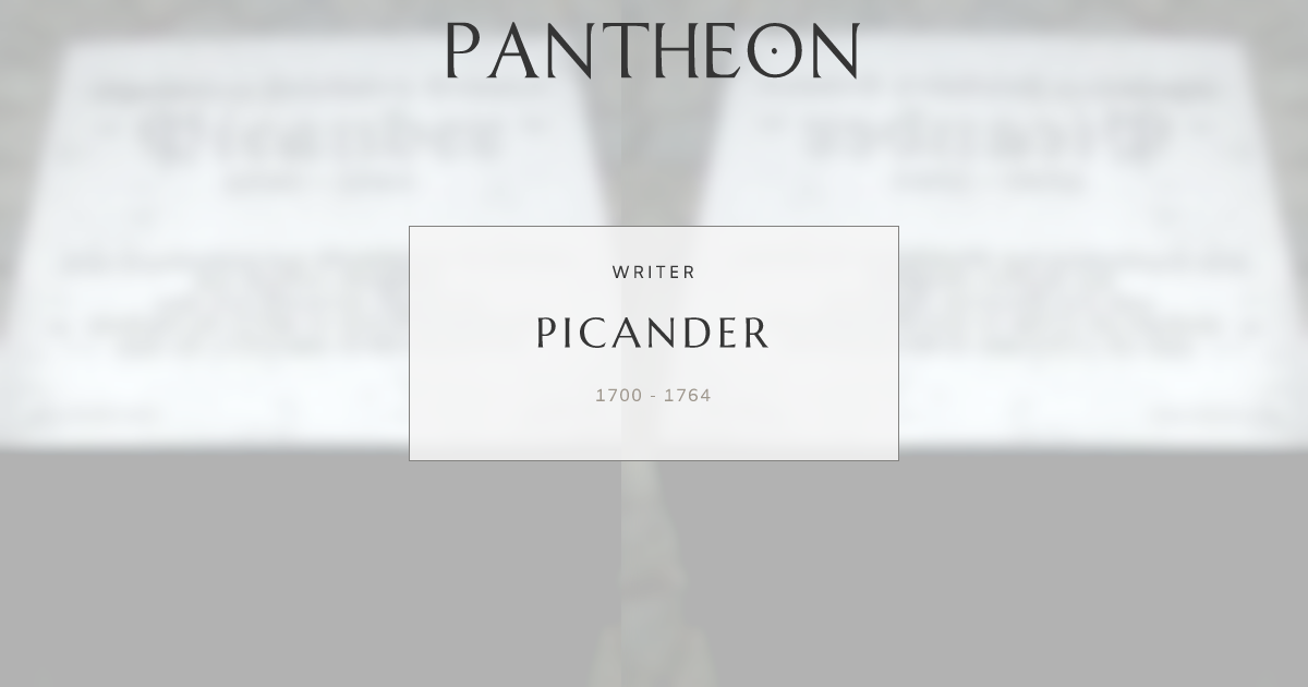 Picander Biography | Pantheon