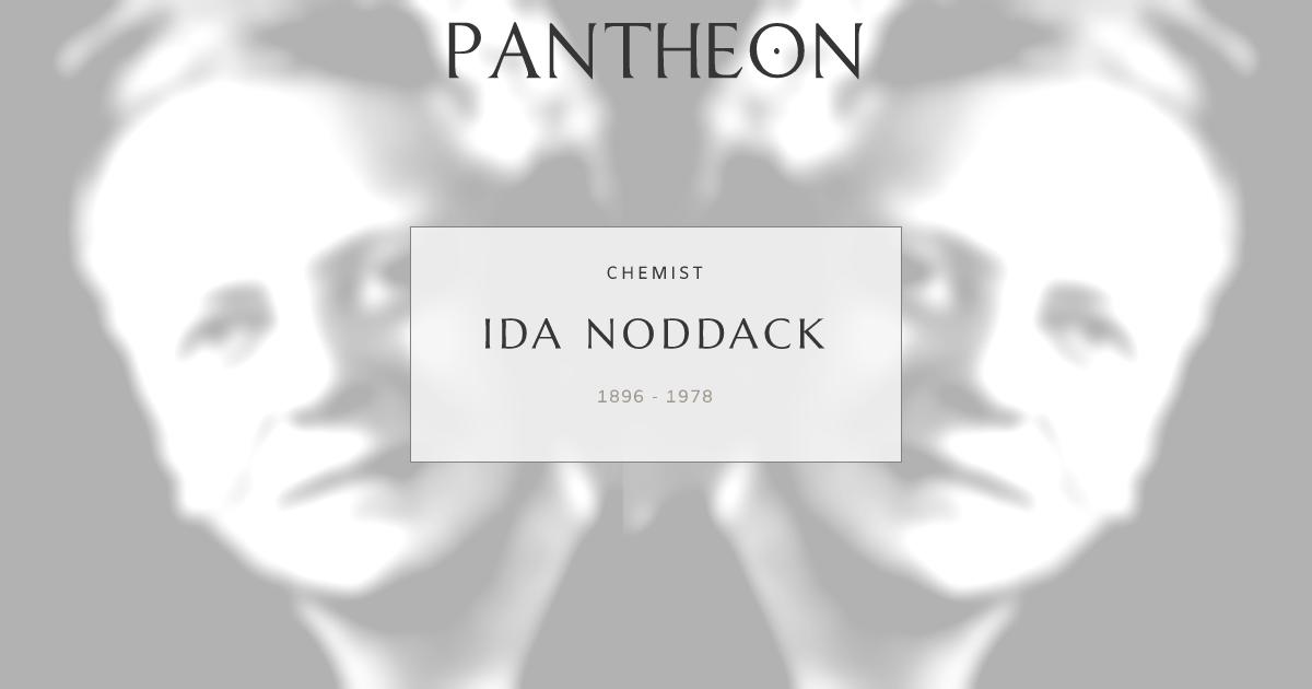 Ida Noddack Biography | Pantheon