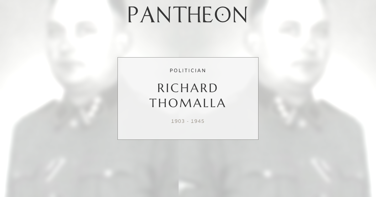 Richard Thomalla Biography | Pantheon