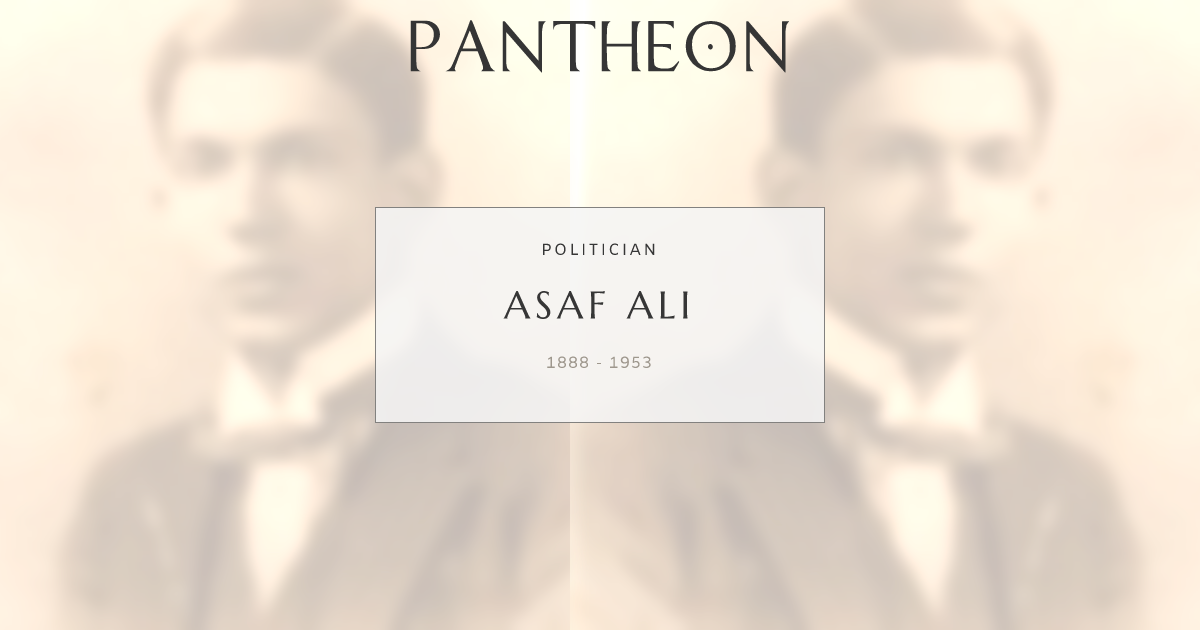 Asaf Ali Biography | Pantheon