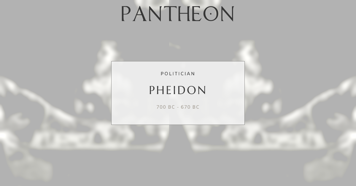 Pheidon Biography | Pantheon
