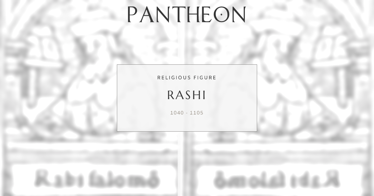 Rashi Biography | Pantheon