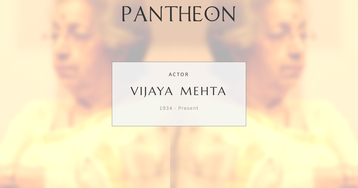 Vijaya Mehta Biography | Pantheon