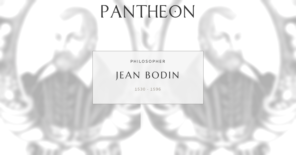 Jean Bodin Biography | Pantheon