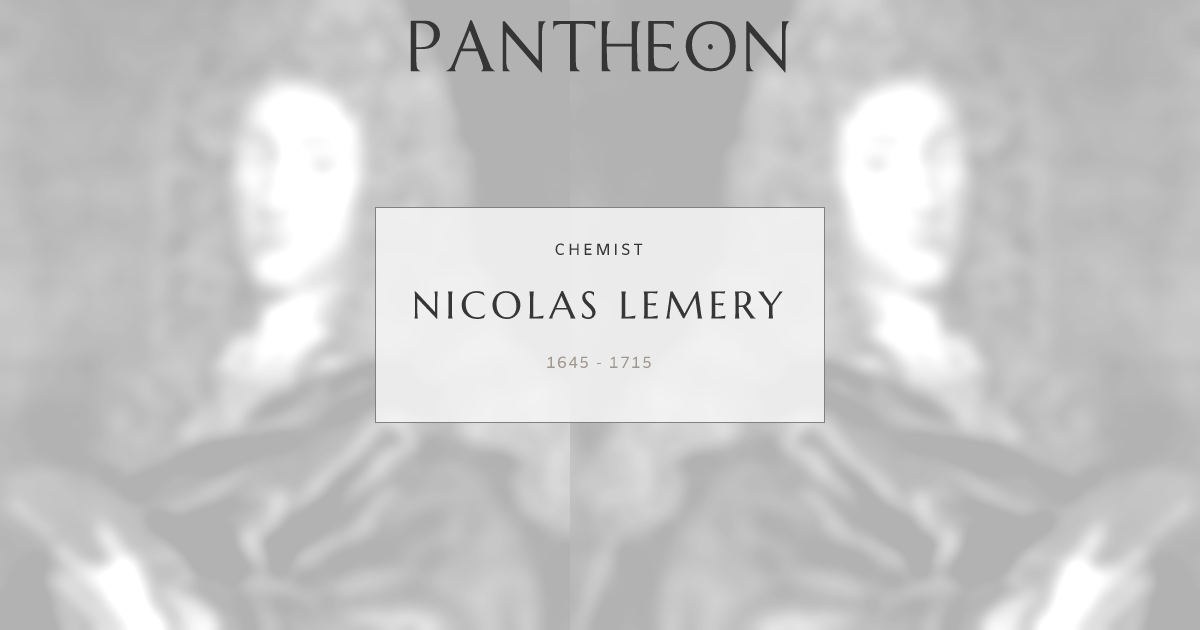 Nicolas Lemery Biography | Pantheon