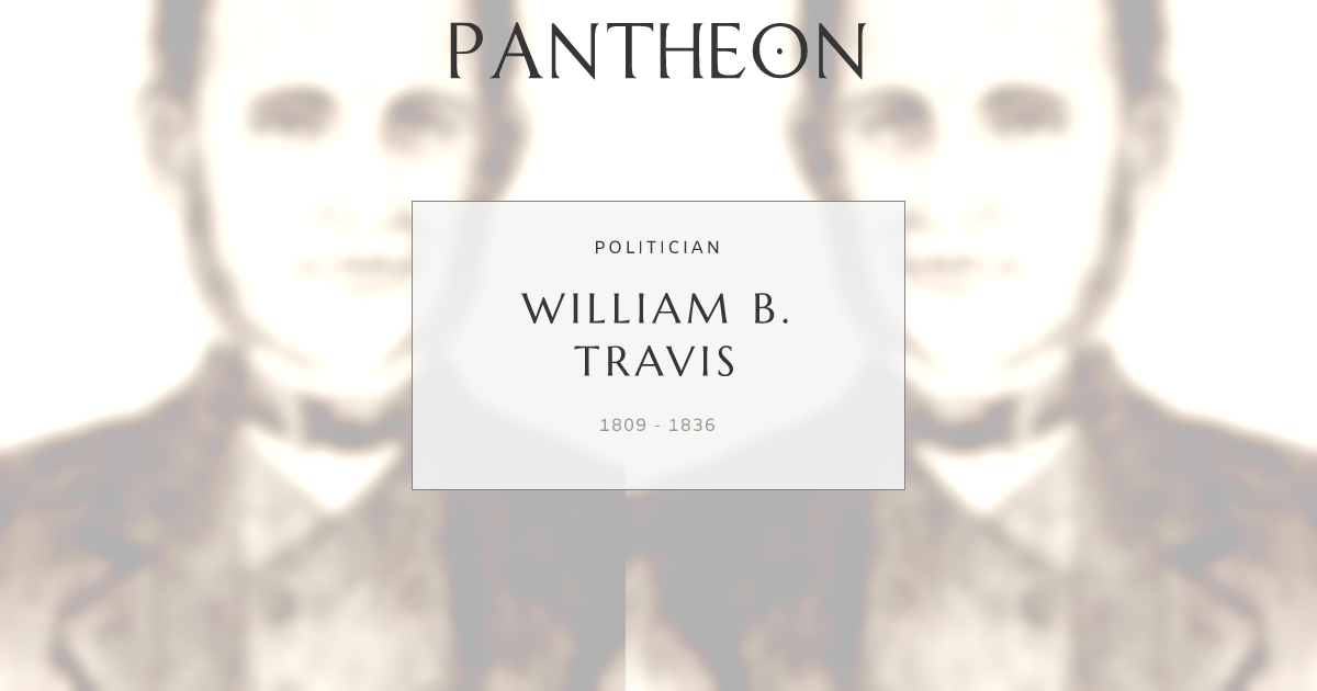 William B. Travis Biography | Pantheon