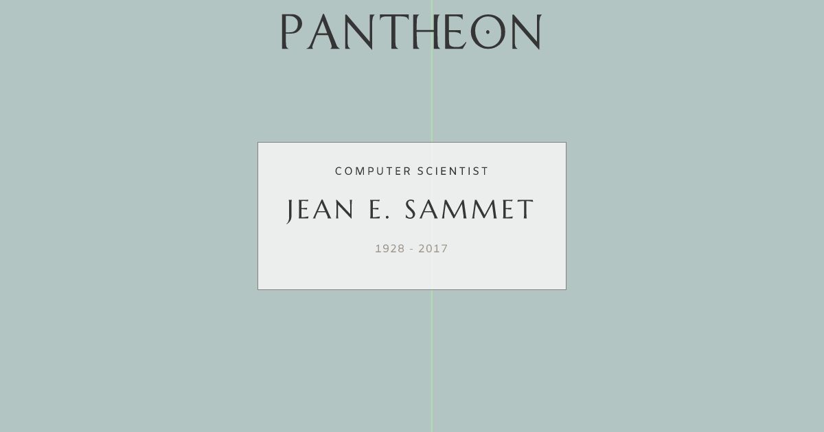 Jean E. Sammet Biography | Pantheon