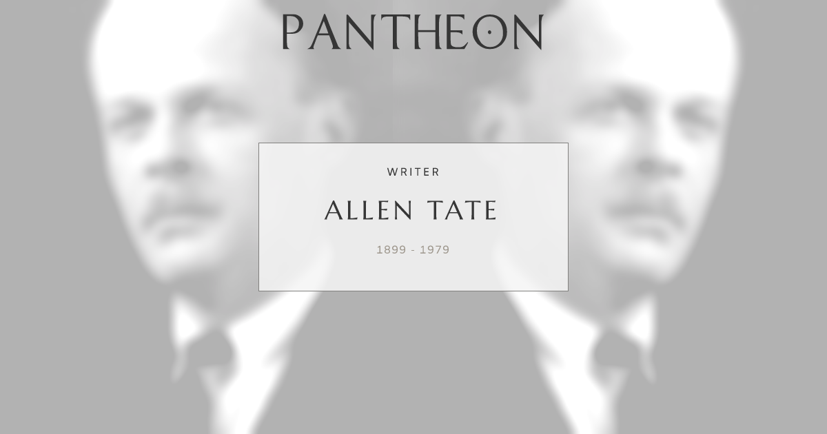 Allen Tate Biography | Pantheon