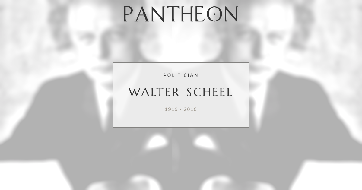 Walter Scheel Biography | Pantheon