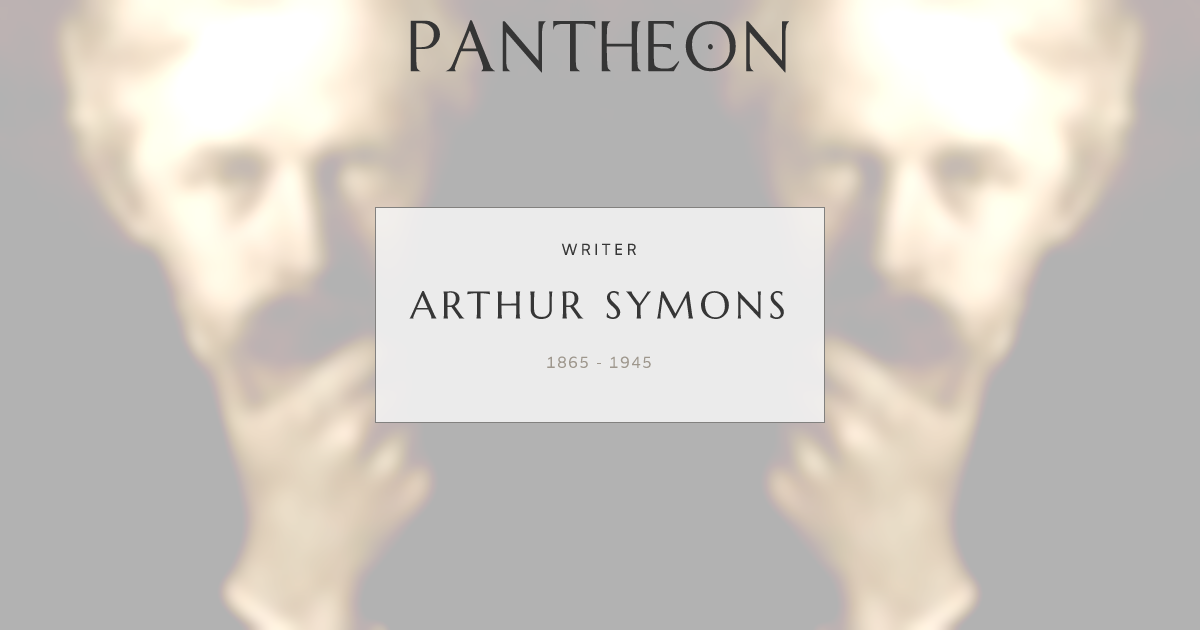 Arthur Symons Biography | Pantheon