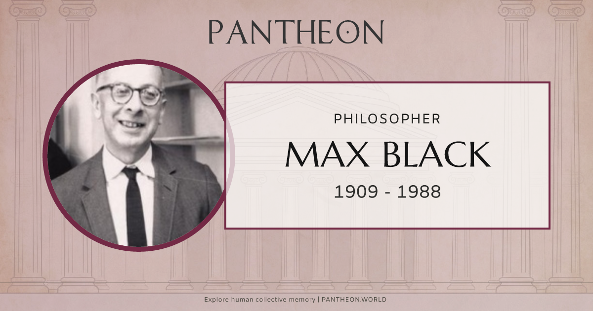 Max Black Biography | Pantheon