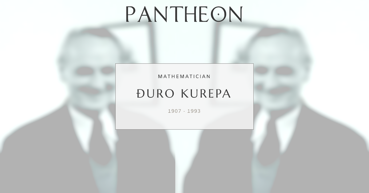 Đuro Kurepa Biography | Pantheon